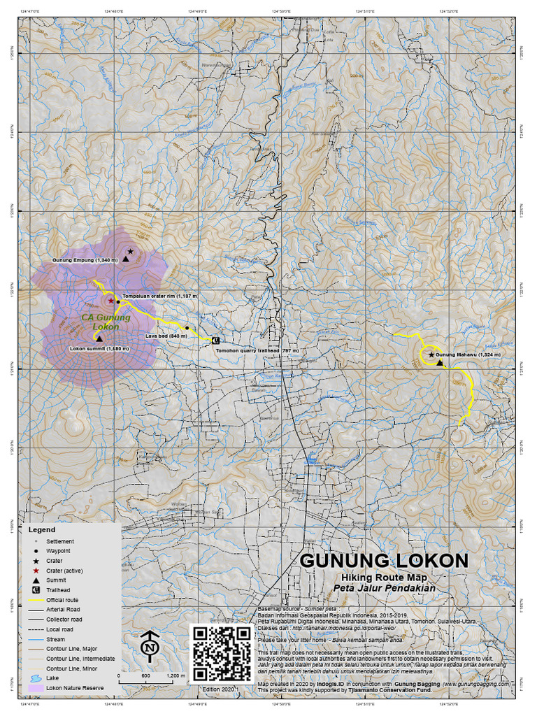 Gunung Lokon Hiking Route Map | PDF
