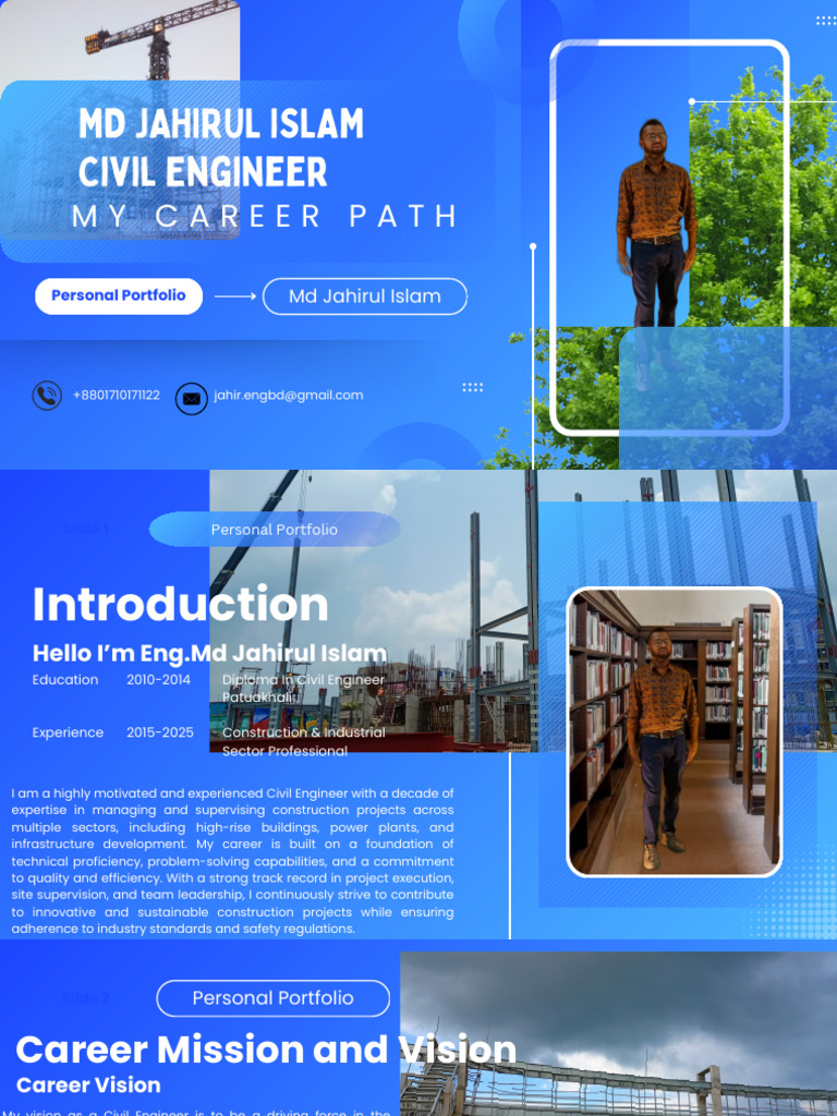 Md Jahirul Islam: Civil Engineer Portfolio | PDF | Infrastructure ...