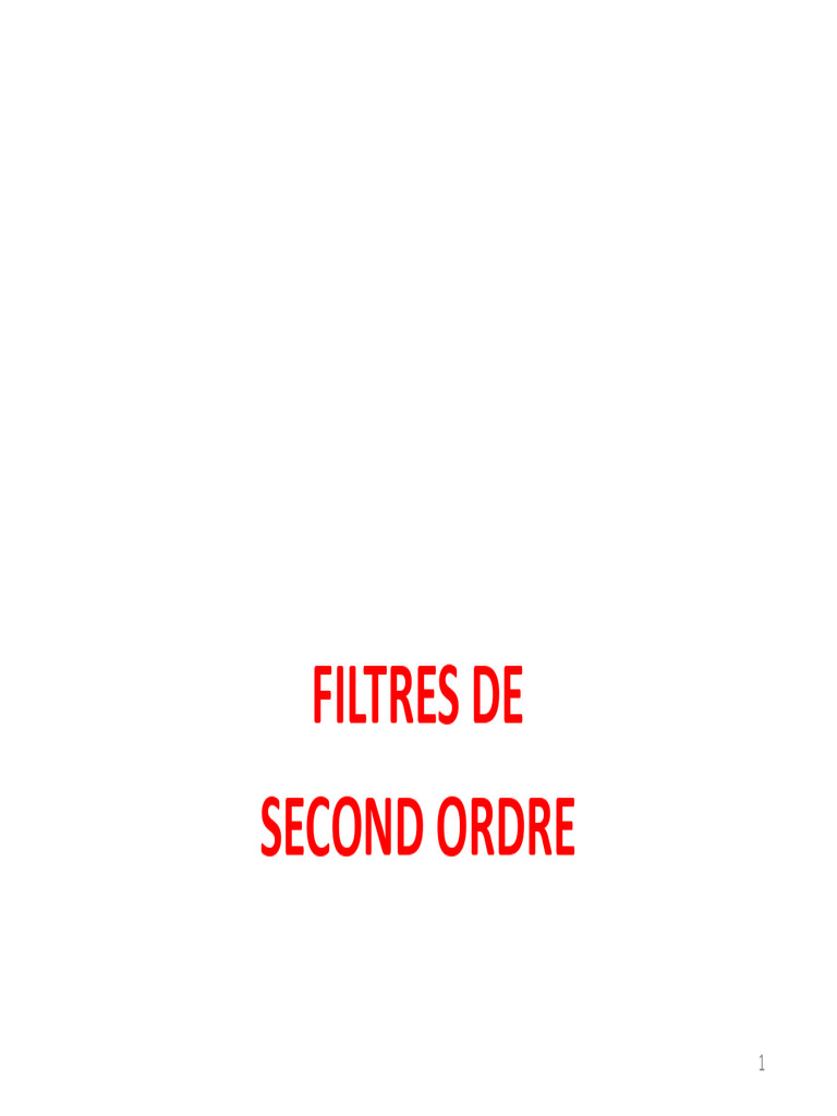 Filtres 2nd Ordre | PDF