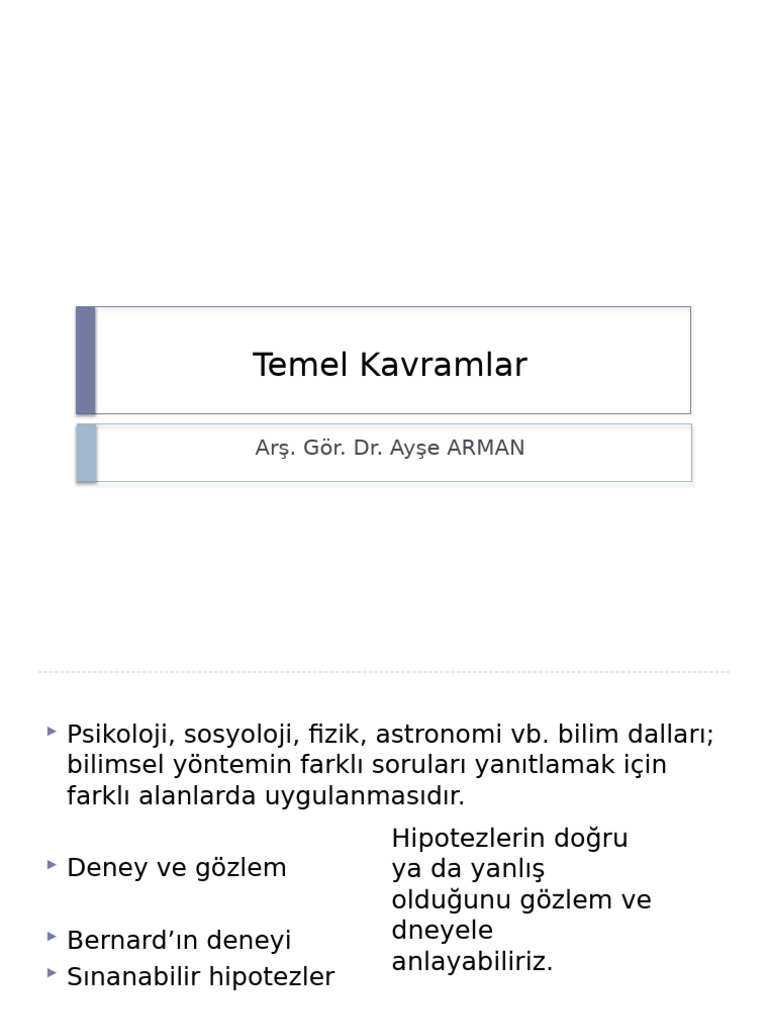 Temel Kavramlar | PDF