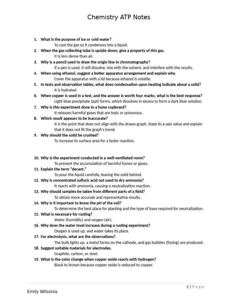 Chemistry ATP Notes | PDF | Acid | Ph