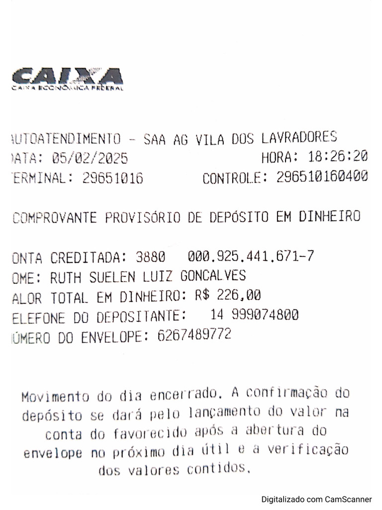 Comprovante Depósito | PDF