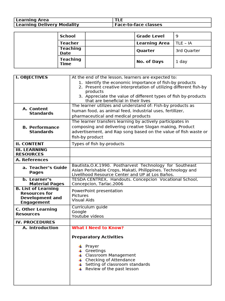 TLE -FOR-DEMO-TEACHING-T1-APPLICANT | PDF | Fish Oil | Oil