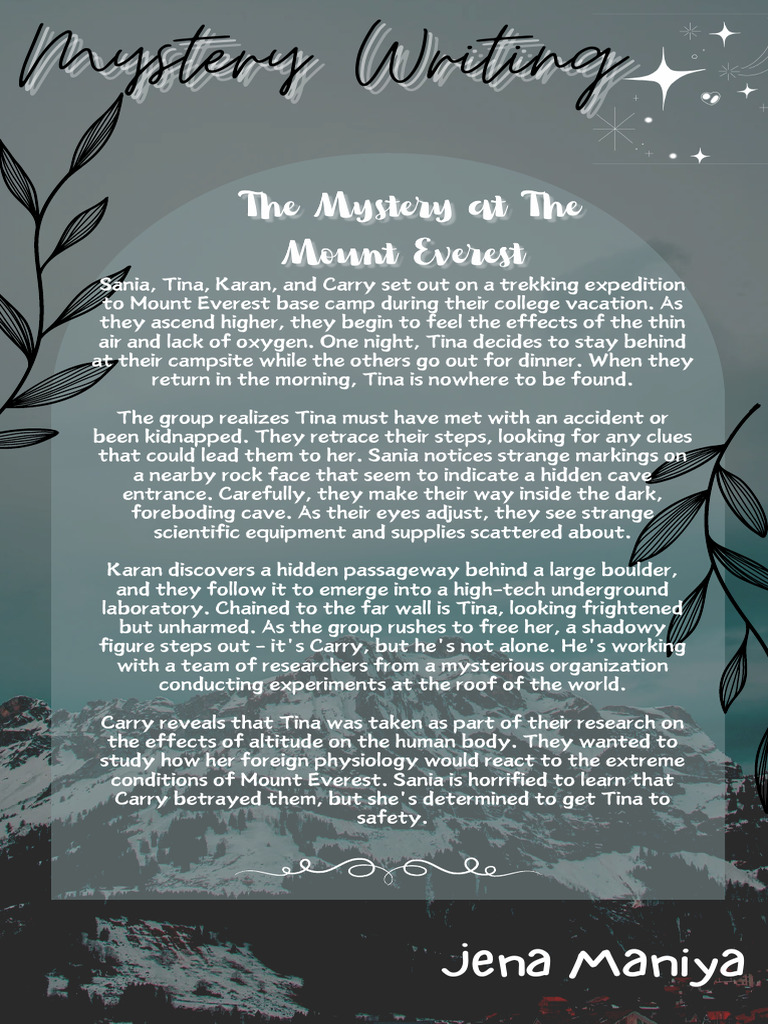 Mystery Writting Canva Template | PDF