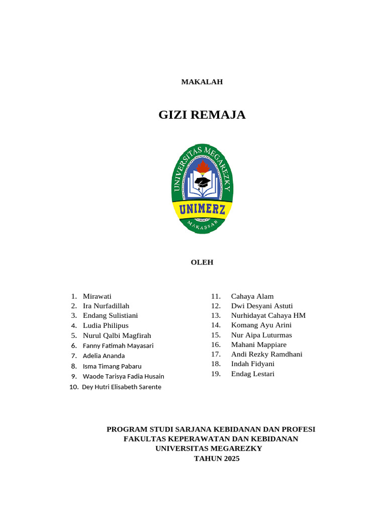 MAKALAH GIZI REMAJA | PDF
