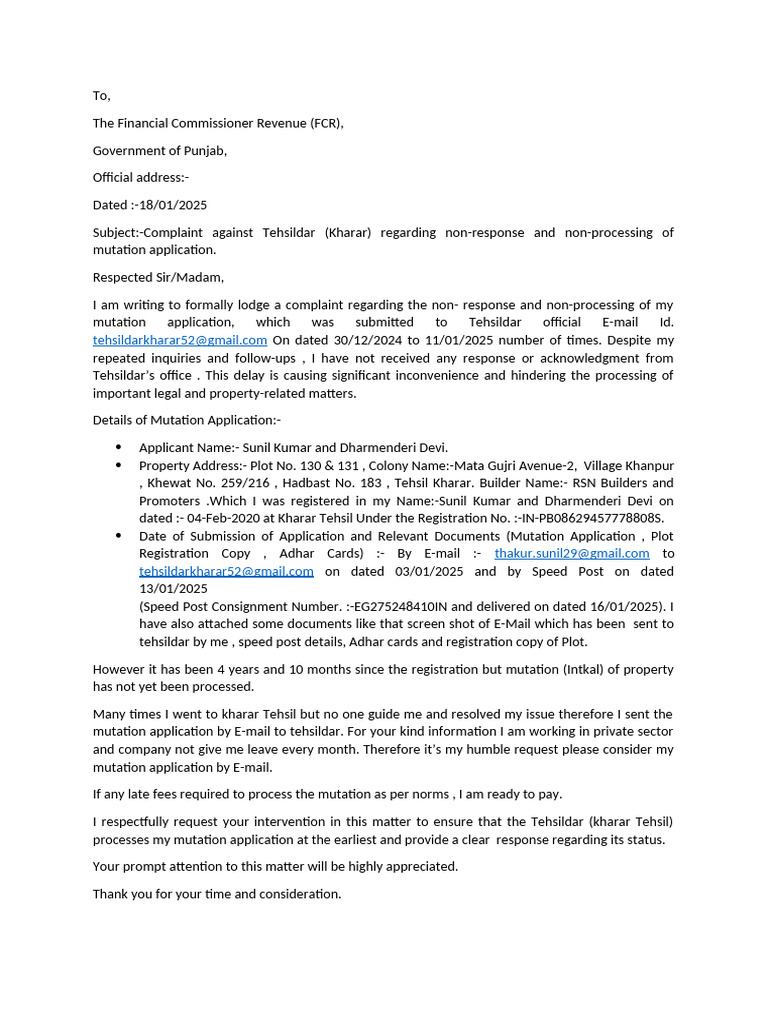 Mutation Application - FCR | PDF | Government