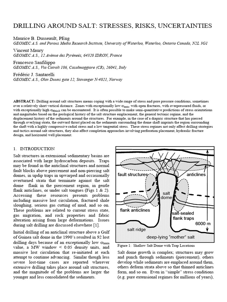 Drilling Challenges Around Salt Structures | PDF | Fault (Geology ...