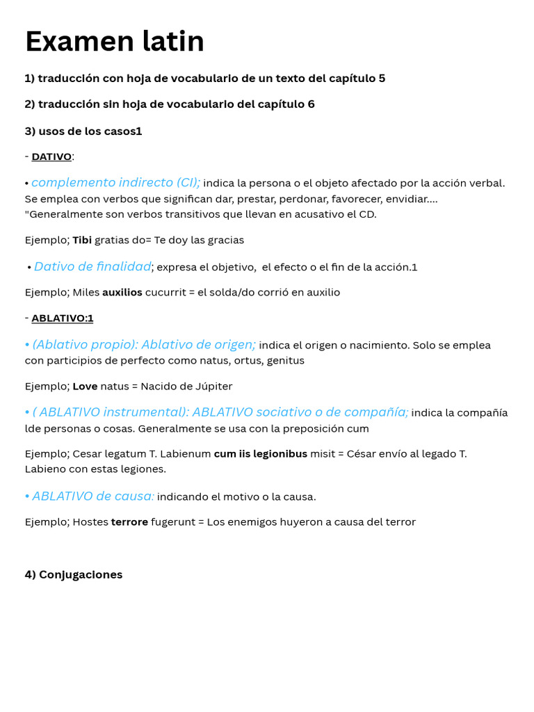 Examen Latin | PDF
