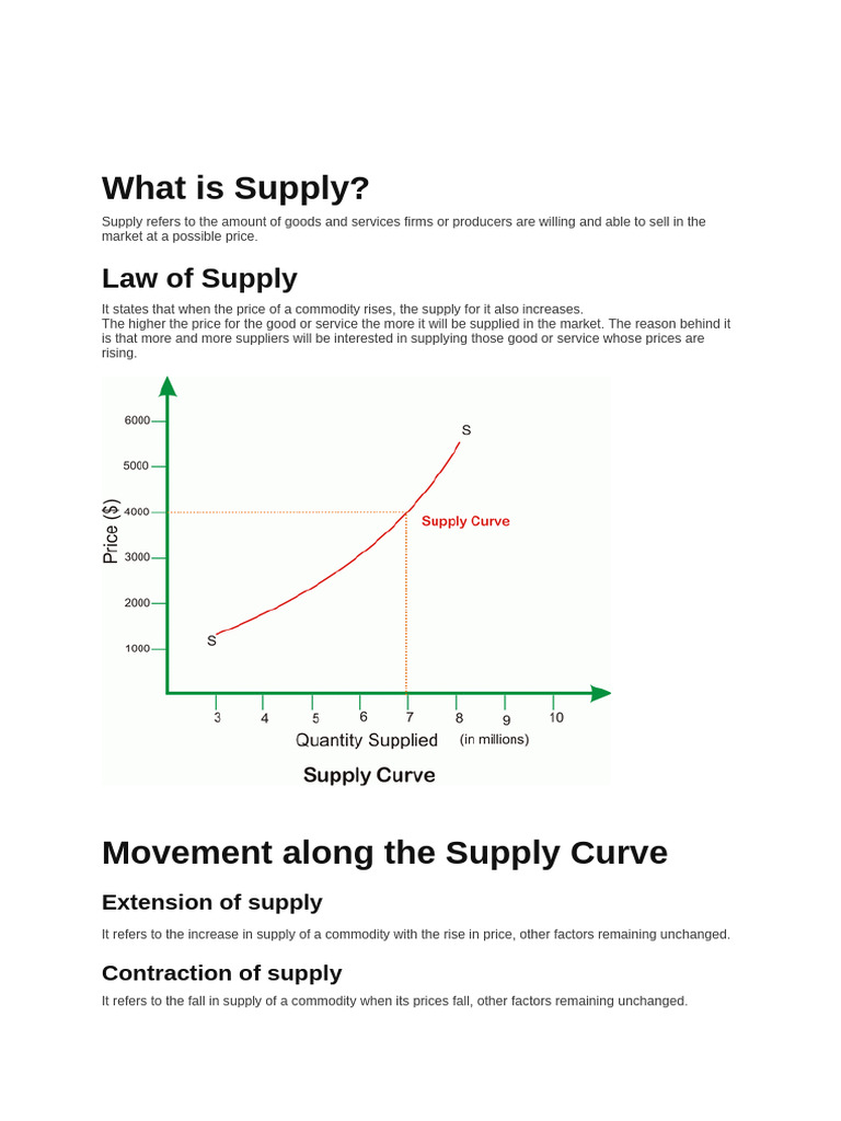 Supply Notes IGCSE | PDF