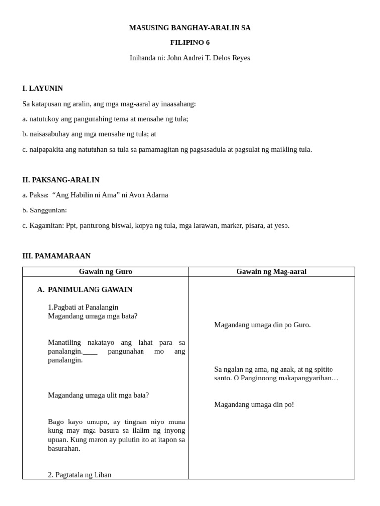 LP Filipino6 Panitikan | PDF