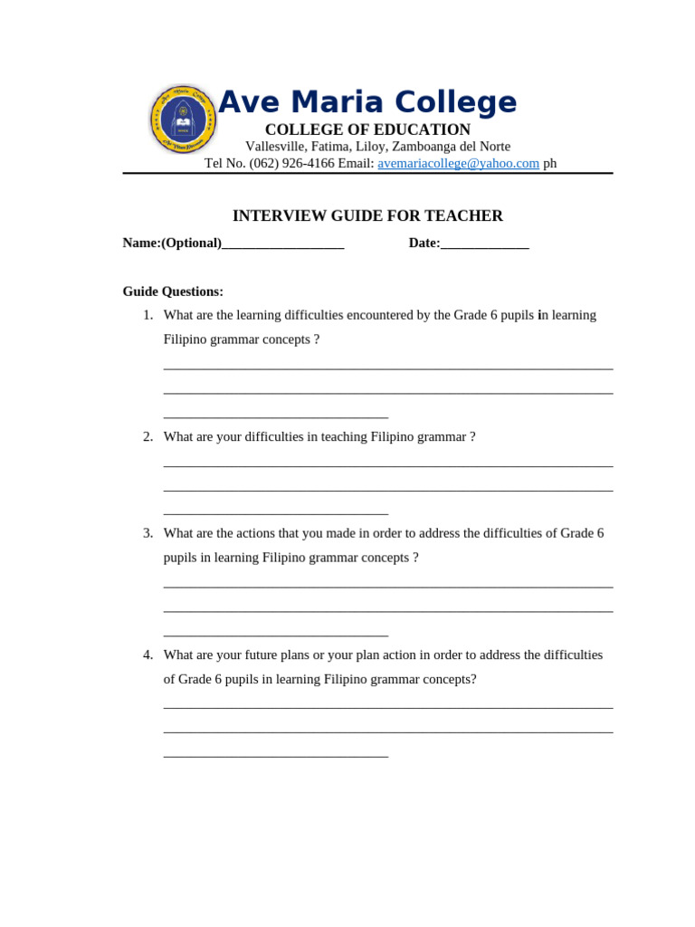 SURVEY LETTERS | PDF | Teachers | Learning