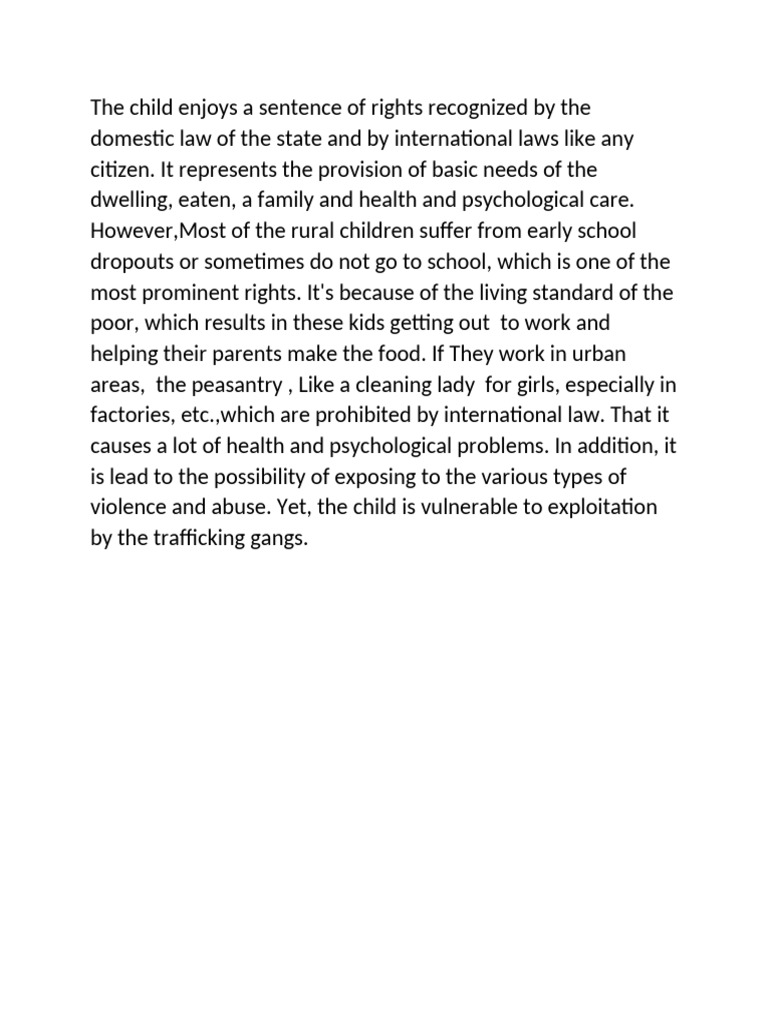 Child Rights and Rural Exploitation Issues | PDF