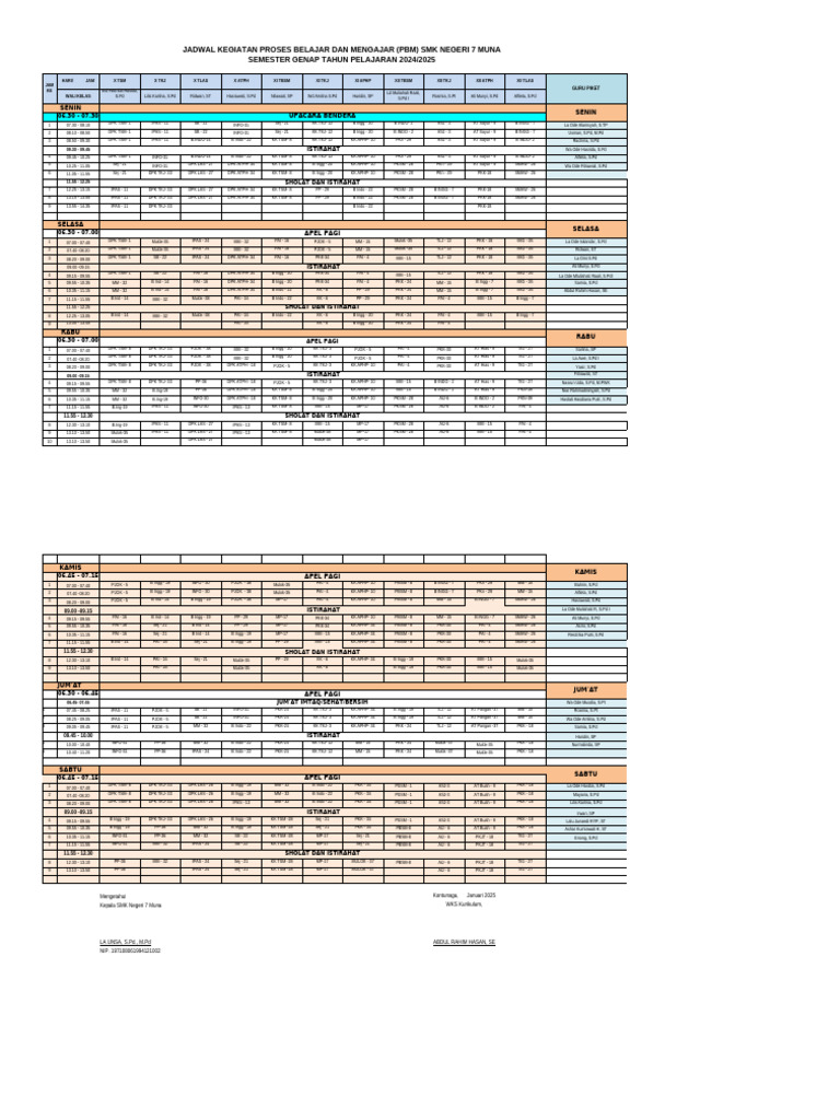 Jadwal PBM Semester Genap Tp. 2024-2025 | PDF