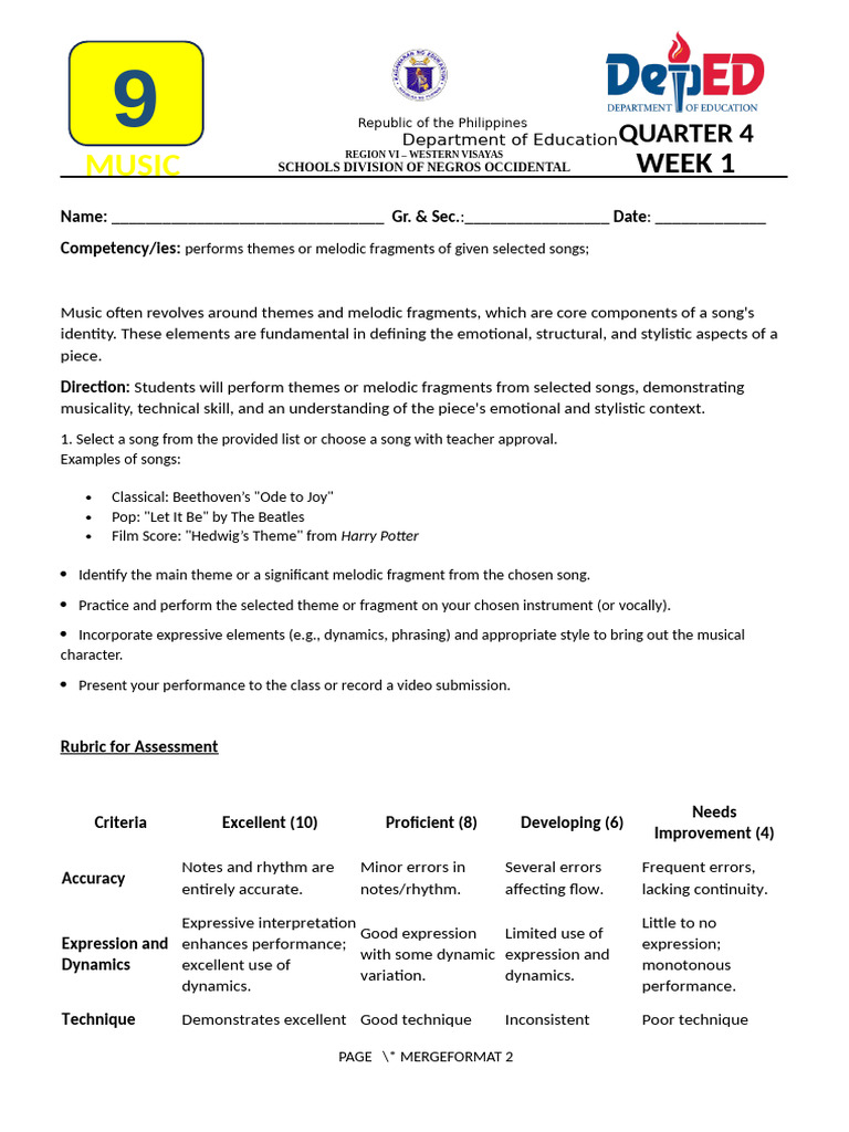 Music Performance Assessment Guide | PDF | Musicology