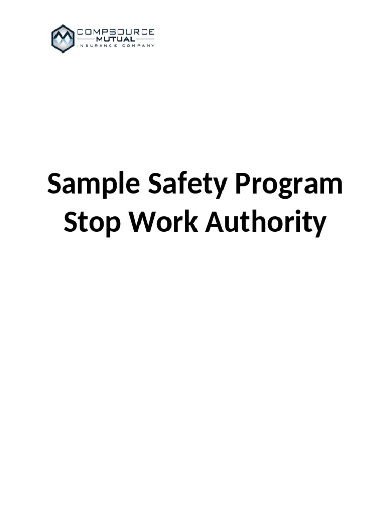 Stop Work Authority Safety Guide | PDF | Risk