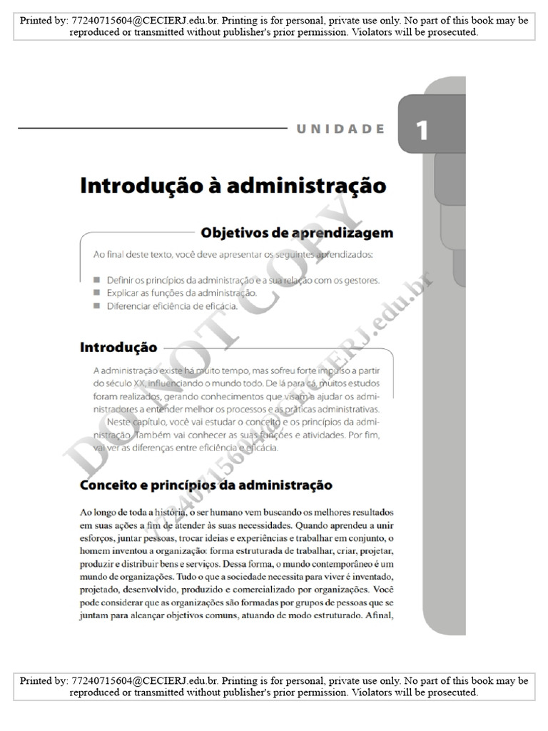 Livro Ad1 1 1parte1 Teorias Da Adm Ferrari e Afonso 2018 | PDF