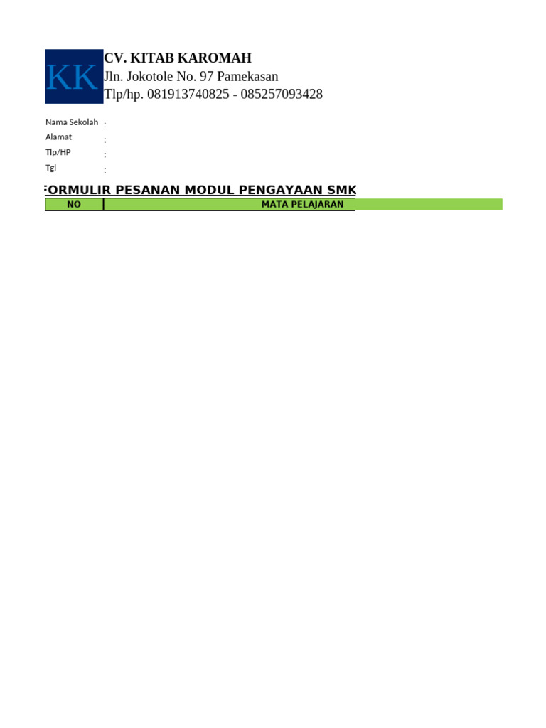 SP MODUL SMK - CV.KITAB | PDF