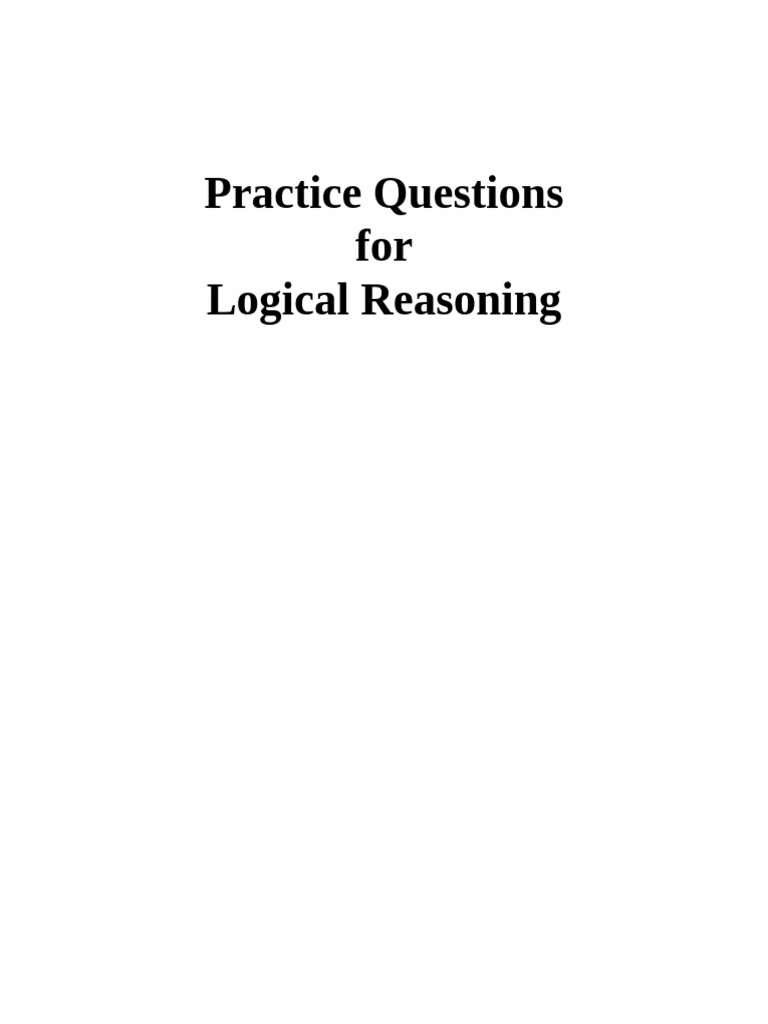 Logical Reasoning Practice Questions | PDF | Yellow | Color