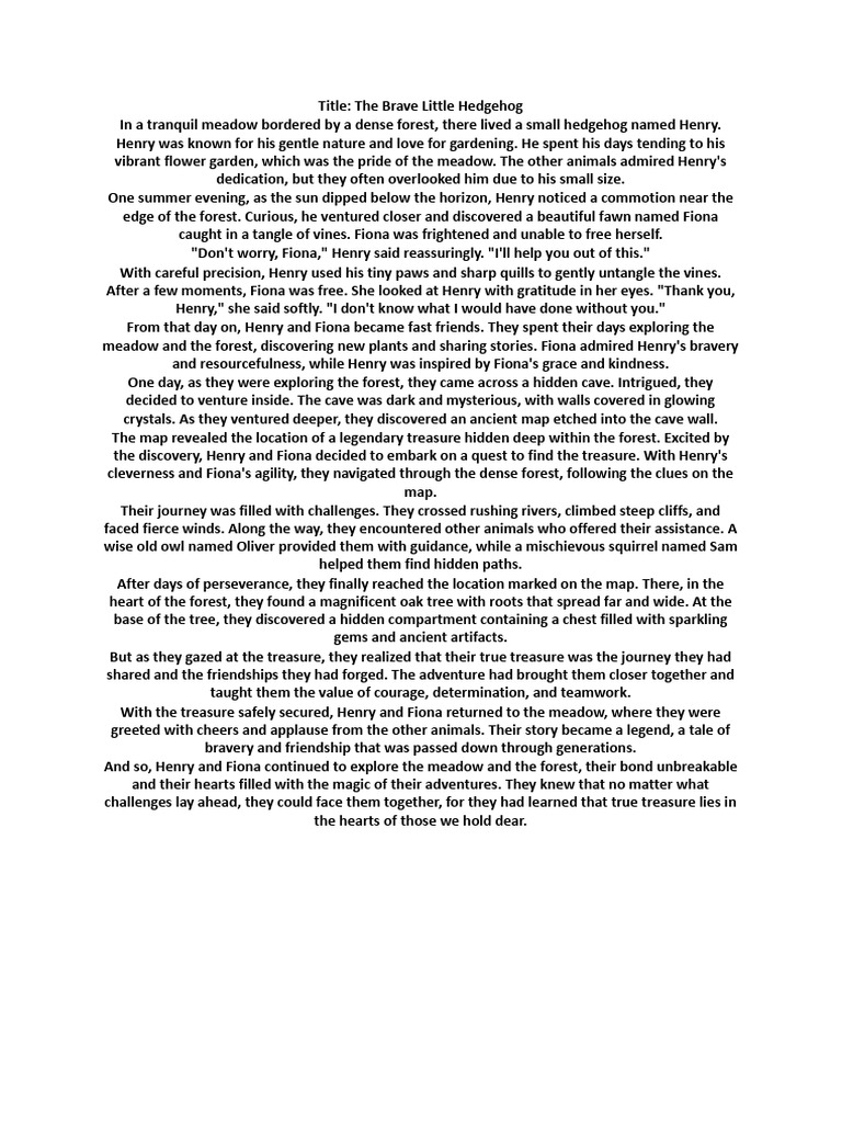 Thebravelittlehedgehog | PDF