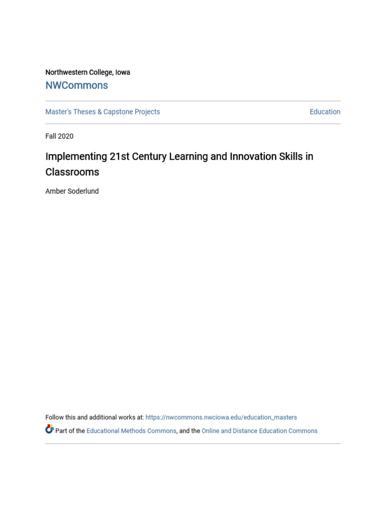 Implementing 21st Century Learning and Innovation Skills in Class | PDF | Teachers | Learning