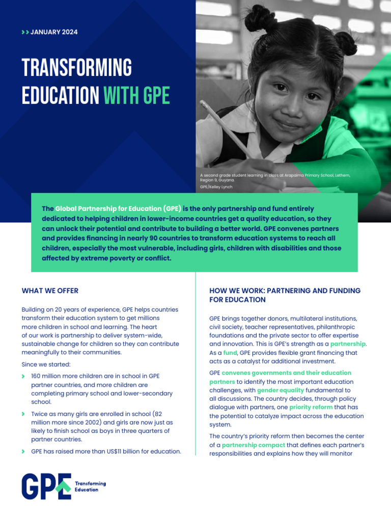 2024 01 Transforming Education With Gpe | PDF | Innovation | Education ...