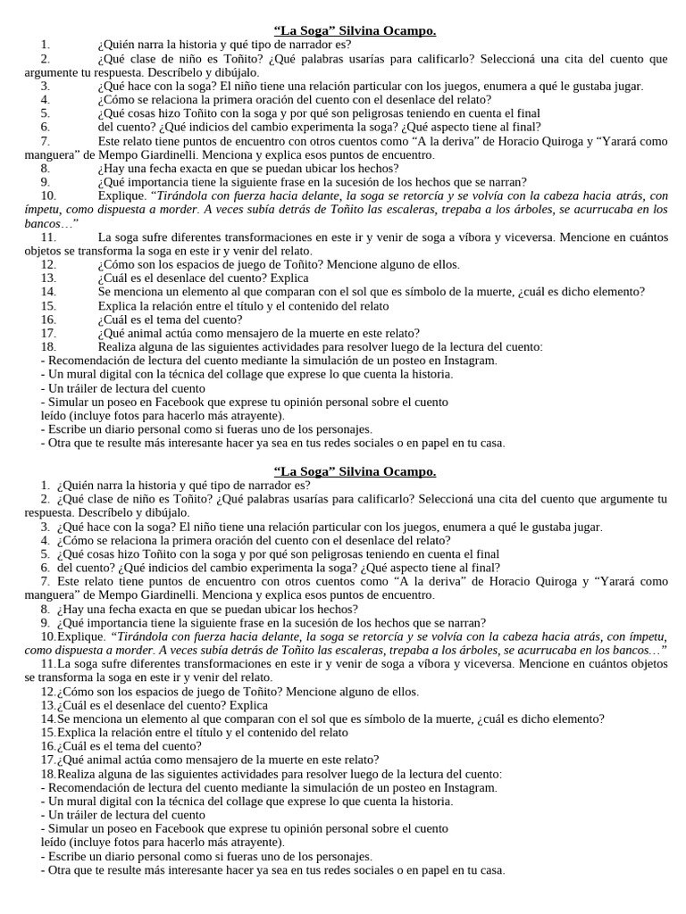 La Soga | PDF | Cuentos