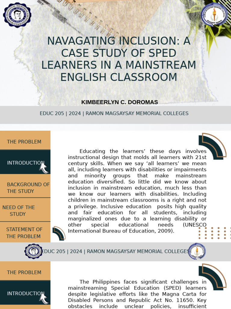 SPED Learners in Mainstream Classrooms | PDF | Special Education ...