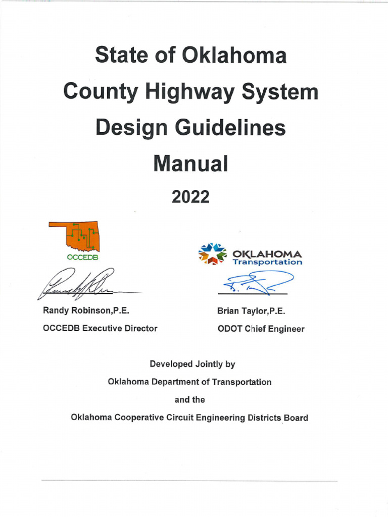 2022 Oklahoma County Highway Design Guidelines Manual | PDF