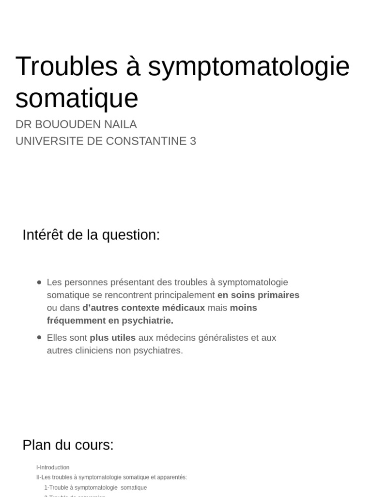 Définition des troubles somatiques | PDF | Trouble mental | Dépression ...