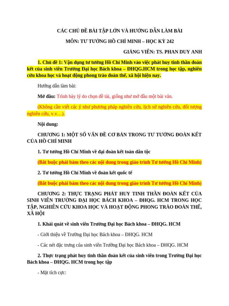 HK242-SP1037-CÁC CHỦ ĐỀ BÀI TẬP LỚN VÀ HƯỚNG DẪN LÀM BÀI | PDF