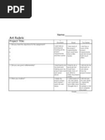 Visual Arts Rubric | PDF | Career & Growth