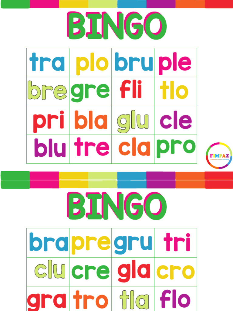 Bingo Silabas Trabadas Final Compressed | PDF