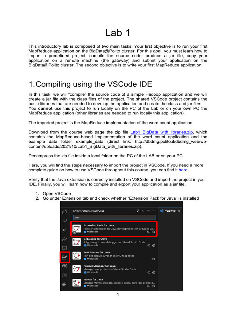 Lab1 - BigData - Vscode (33794848) | PDF | Apache Hadoop | Computer File