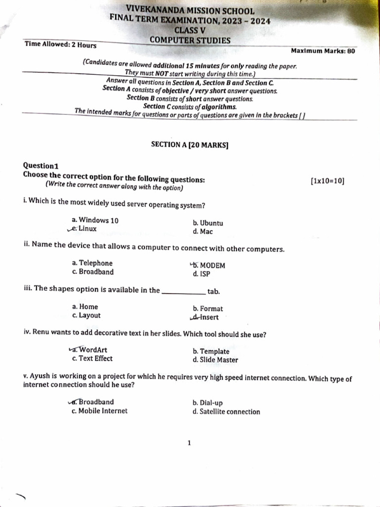 Previous Year Question Paper | PDF | Telecommunications | Computing