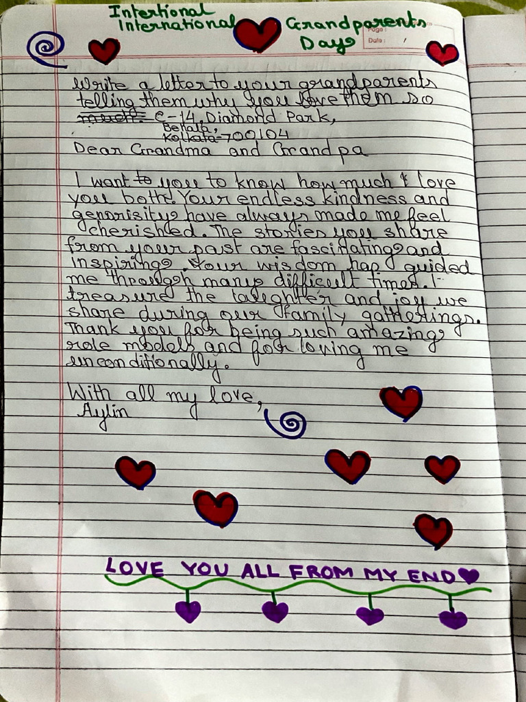 A Letter to My Loving Grandparents AYLIN JODDER | PDF