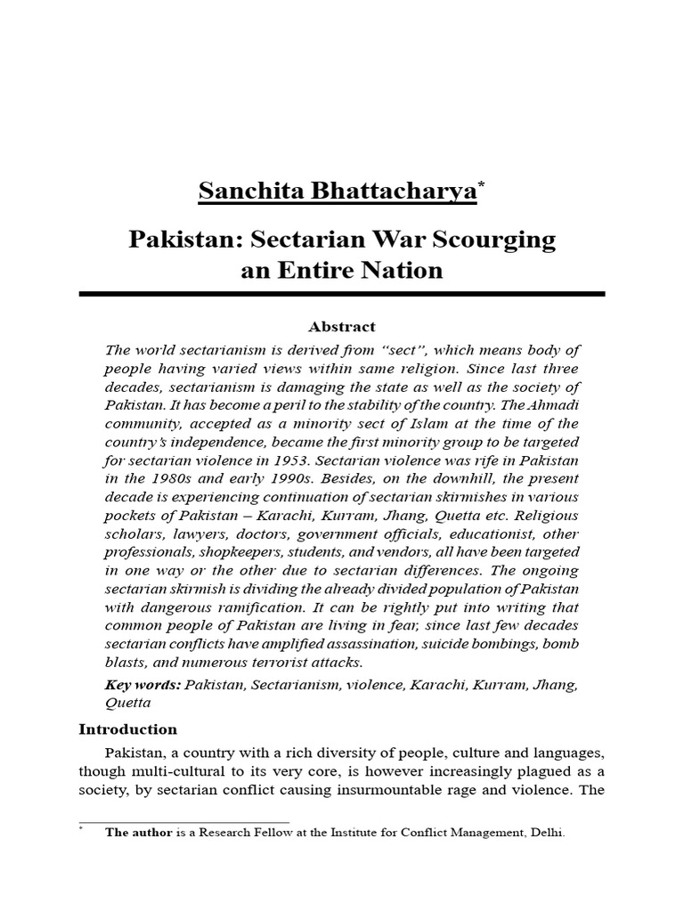Sectarian Violence in Pakistan's History | PDF | Sectarianism