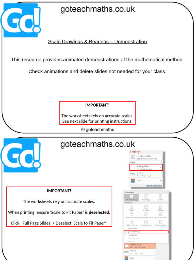 Scale Drawings Bearings Demonstration | PDF | Length