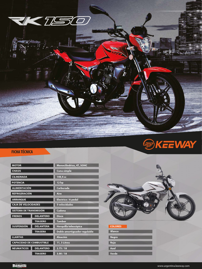FICHA TÉCNICA Keeway RK 150 | PDF