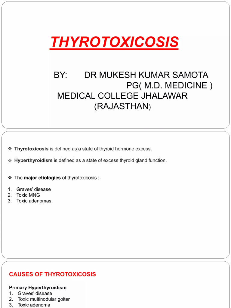 Thyrotoxicosis Hyperthyroidism | PDF