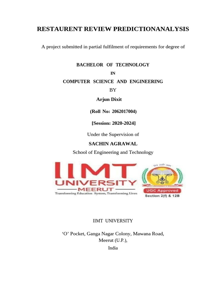 Arjun Dixit Iimt Iimt | PDF | Analytics | Machine Learning