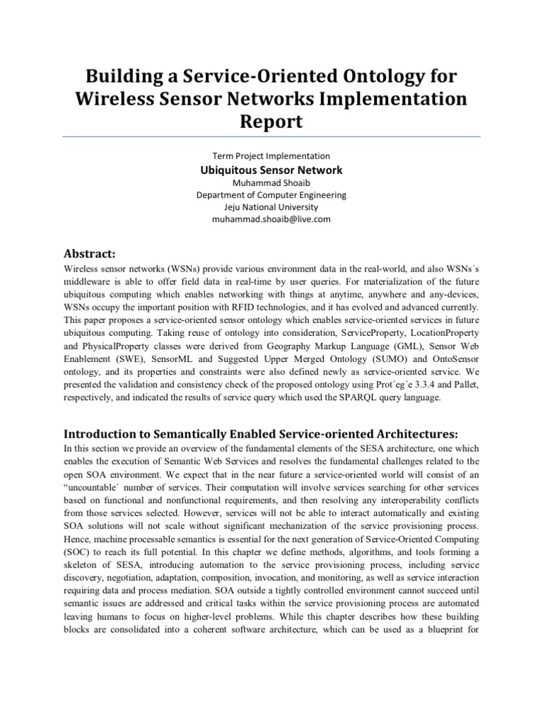 Ubiquitous Sensor Network | Download Free PDF | Service Oriented Architecture | Ontology ...