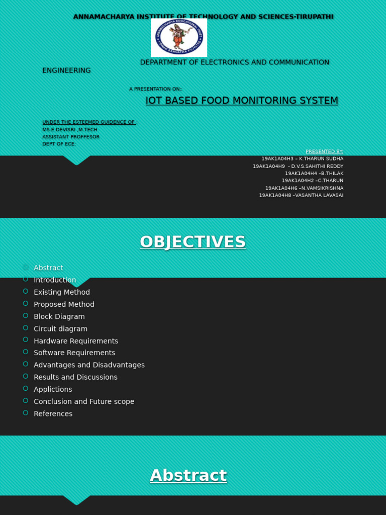 IoT Food Monitoring System Presentation | PDF | Humidity | Internet Of ...