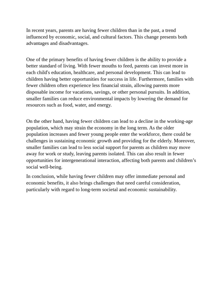Having Fewer Children Than in The Past | PDF