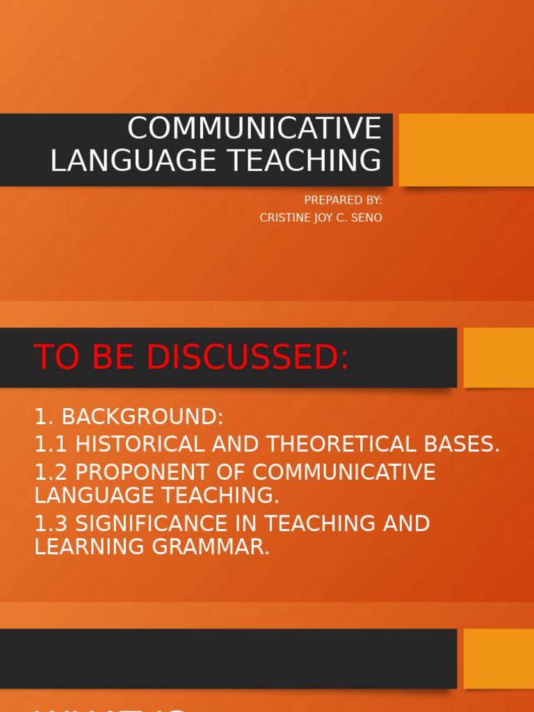 communicative language Teaching Background | PDF | Second Language ...