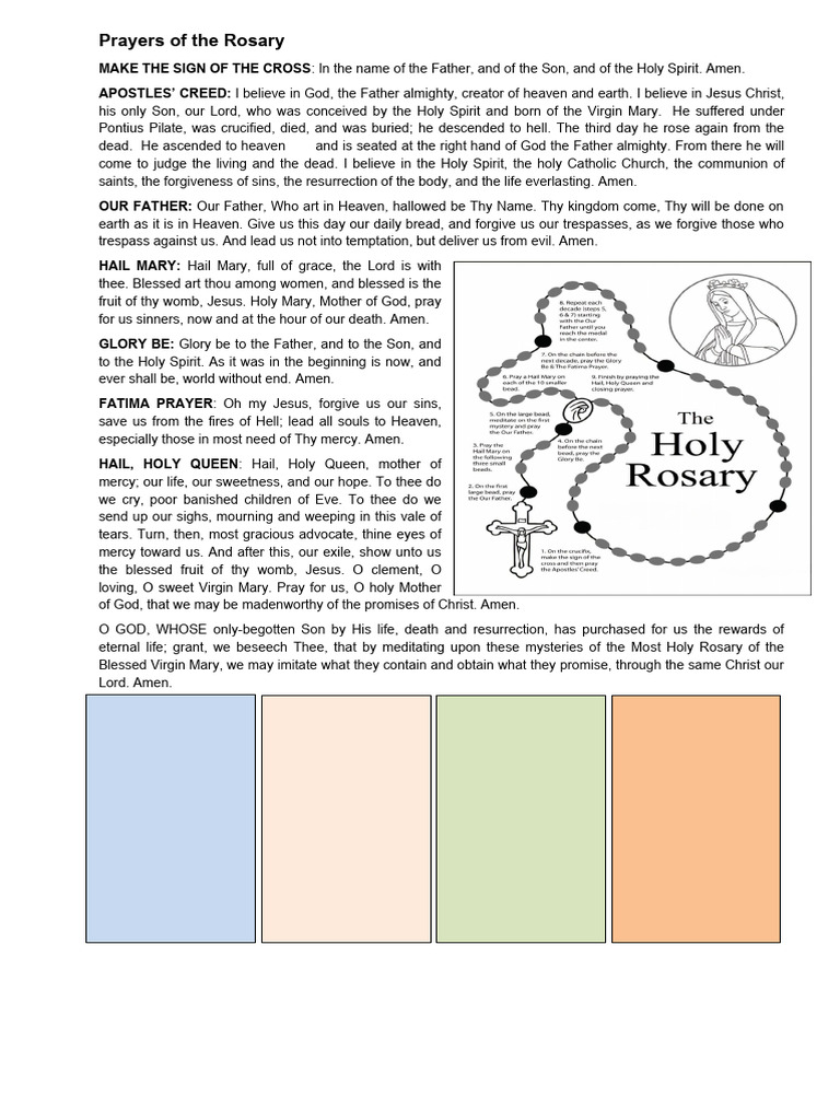 Prayers of The Rosary | PDF | Lord's Prayer | Rosary