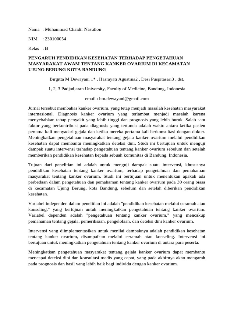 Muhammad Chaidir Nasution - Experimental Research | PDF