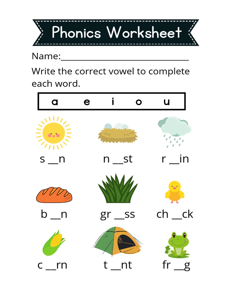 Vowel and Letter Worksheets for Kids | PDF | Vowel | Phonics