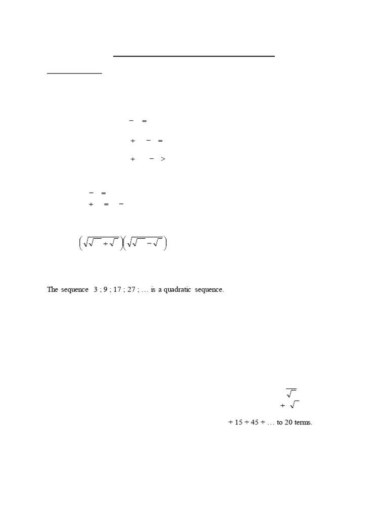 Equations and Number Patterns Online Questions 2022 | PDF | Sequence ...