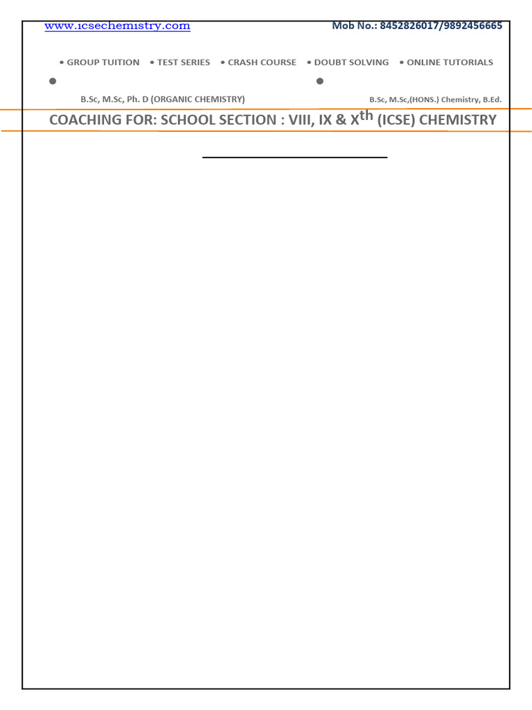 10TH - Worksheet - Practical Chemistry | PDF | Ammonia | Sodium