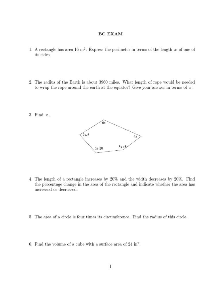 BC Exam | PDF | Teaching Methods & Materials | Science & Mathematics
